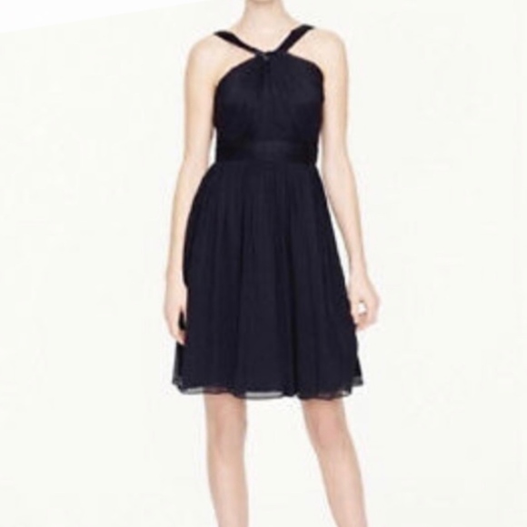 J. Crew | Dresses | Jcrew Sinclair Dress In Silk Chiffon Size Black ...